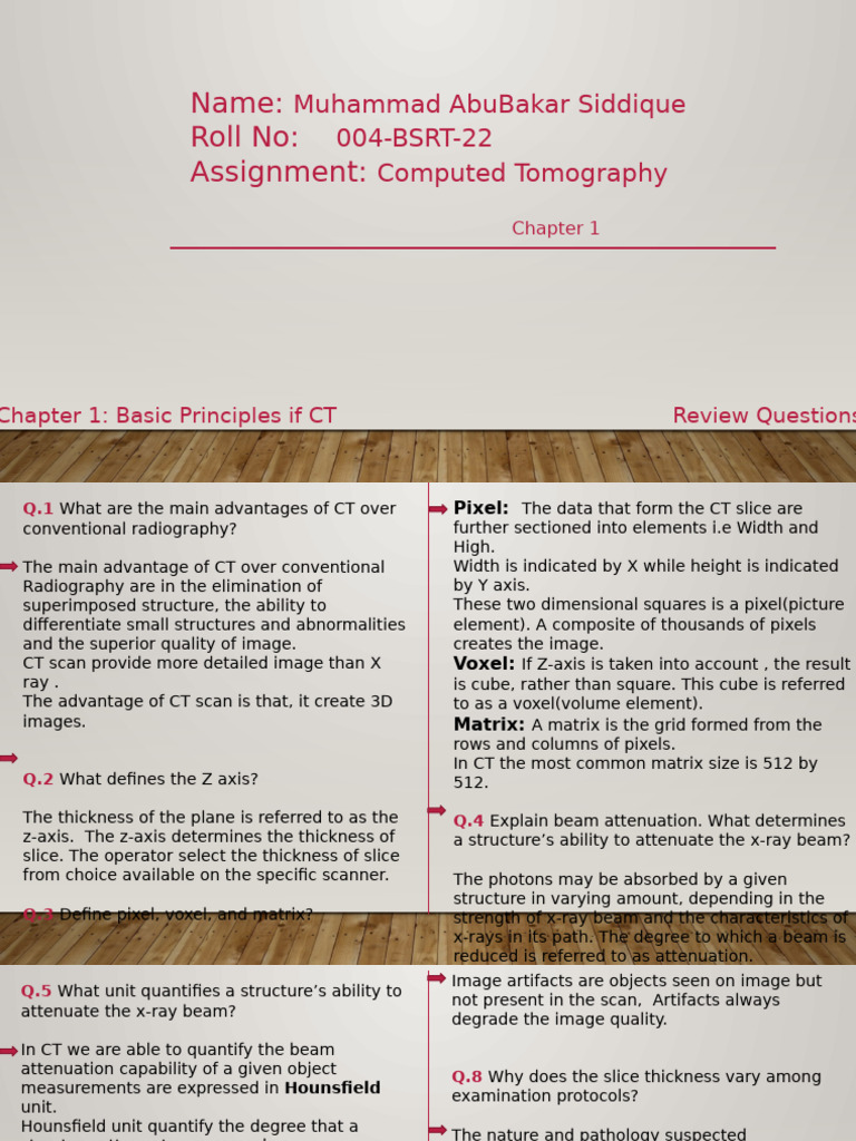 Assignment CT 1-1-050846 | PDF | Ct Scan | X Ray