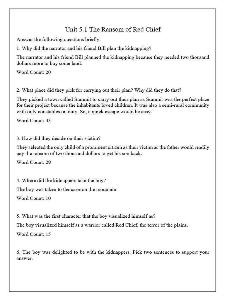 Unit 5.1 Qa | PDF | Kidnapping