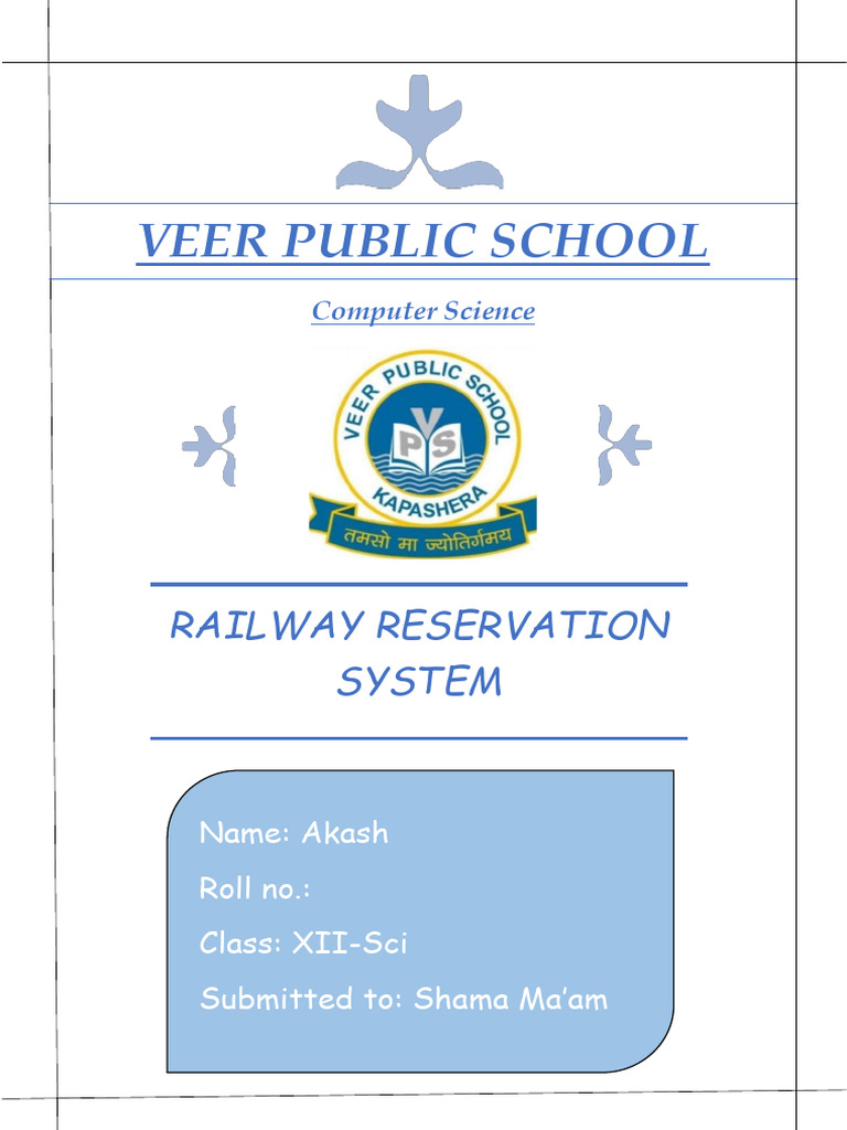 Railway Reservation System Project | PDF