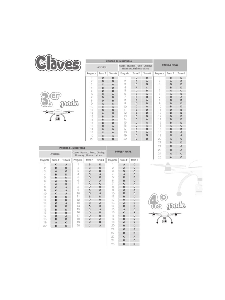 EX - FINAL - 4TO - GRADO - P 20 Clave | PDF
