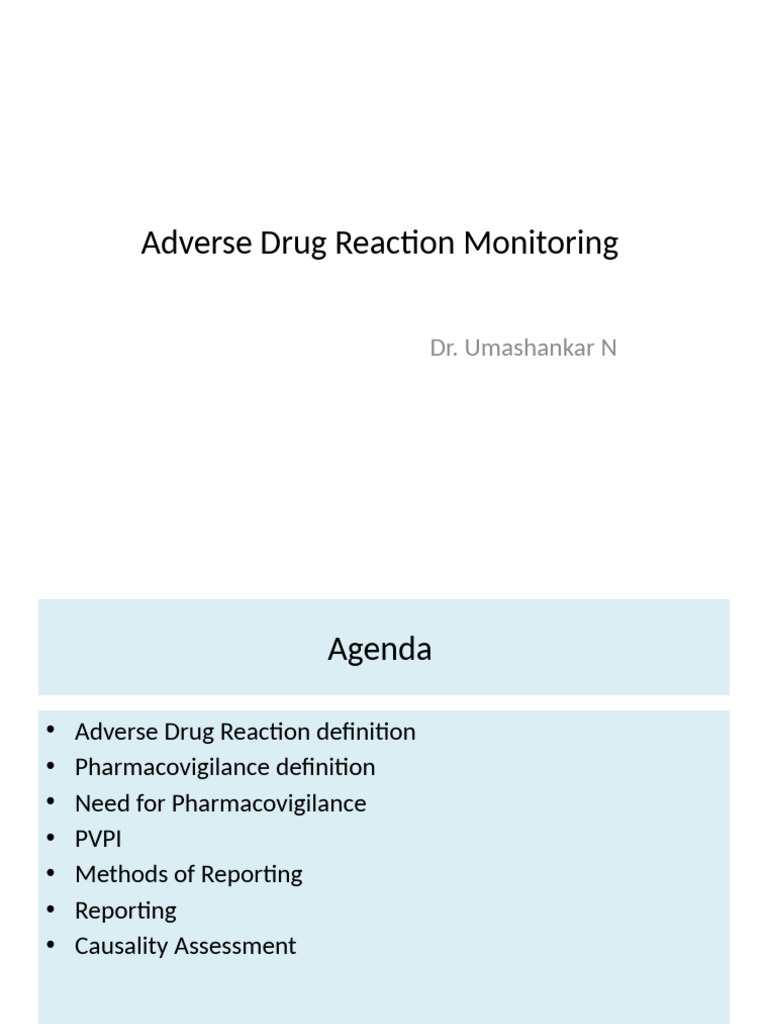 Adverse Drug Reaction Monitoring | PDF | Pharmacovigilance | Adverse Effect