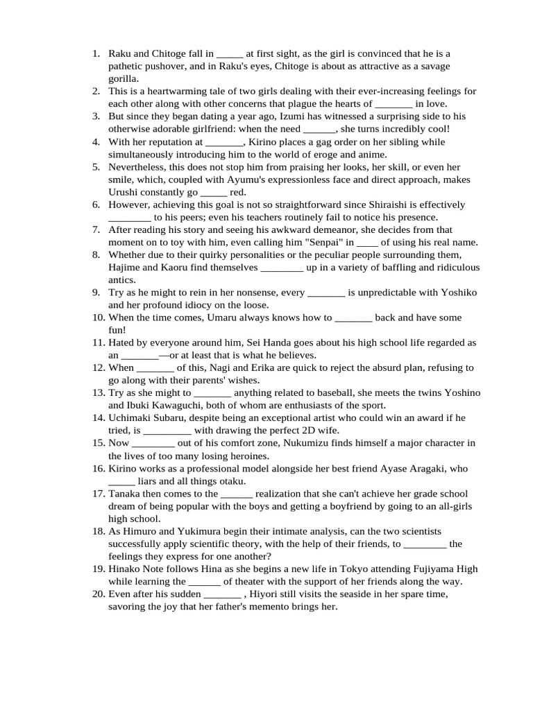 Random Gap Fill | PDF