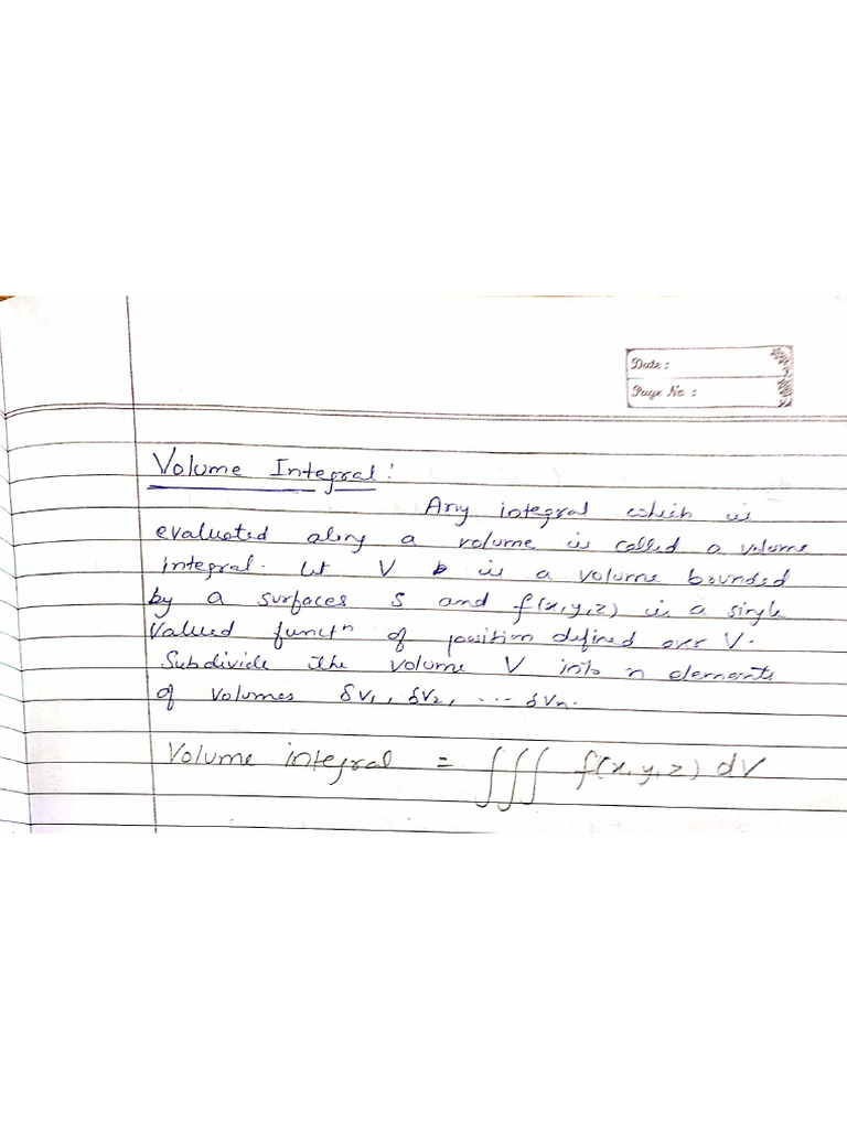 Volume Integral Pdf