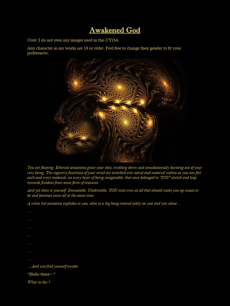 CYOA Jumpchain - Awakened God | PDF | Divinity | God