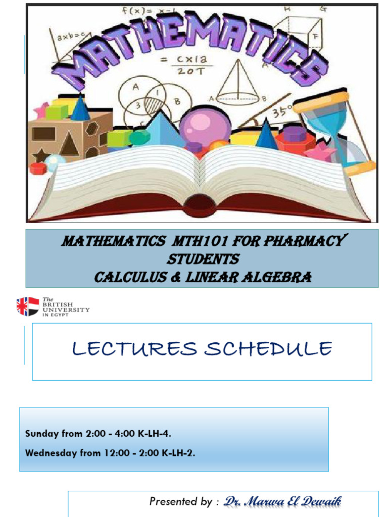 Lecture 1 Pharm (24-25) | PDF | Function (Mathematics) | Equations