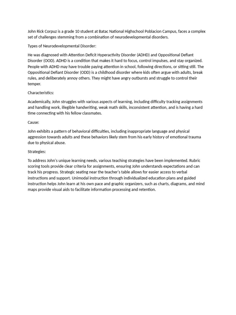 John Rick Corpuz Case Study Analysis | PDF