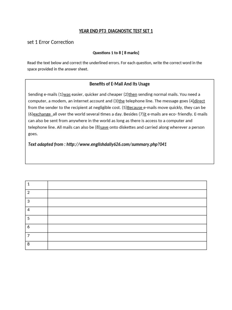 Year-End PT3 Diagnostic Test Answers | PDF | Interplanetary Spaceflight