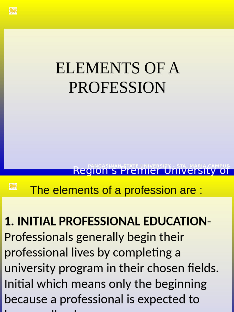 Key Elements of a Profession | PDF