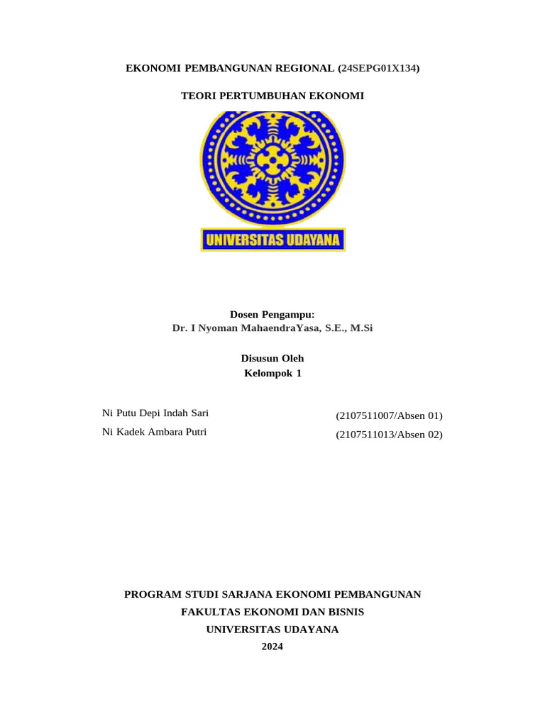 Eori Pertumbuhan Ekonomi - Ekonomi Pembangunan | PDF
