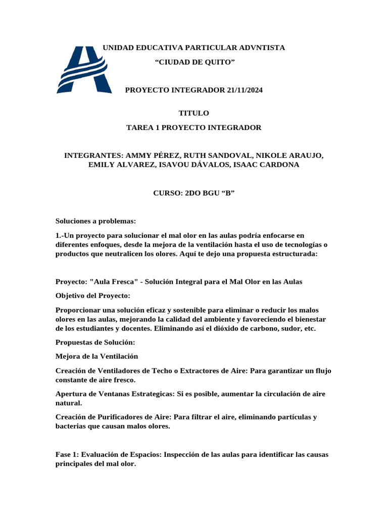 Documento Proyecto Integradorr | PDF