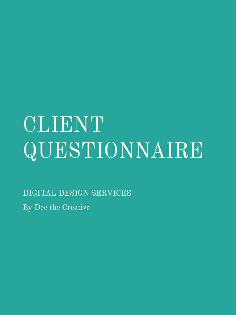 DTC Client Questionnaire Web Design Services 2023 PDF | PDF