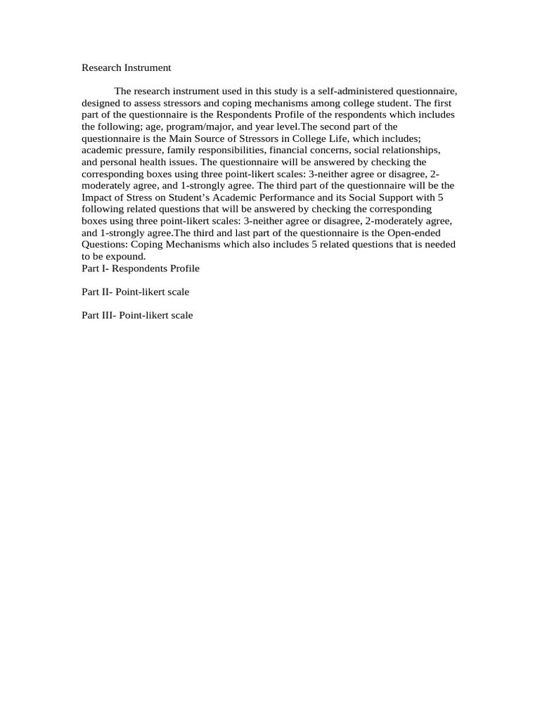 Research Instrument | PDF