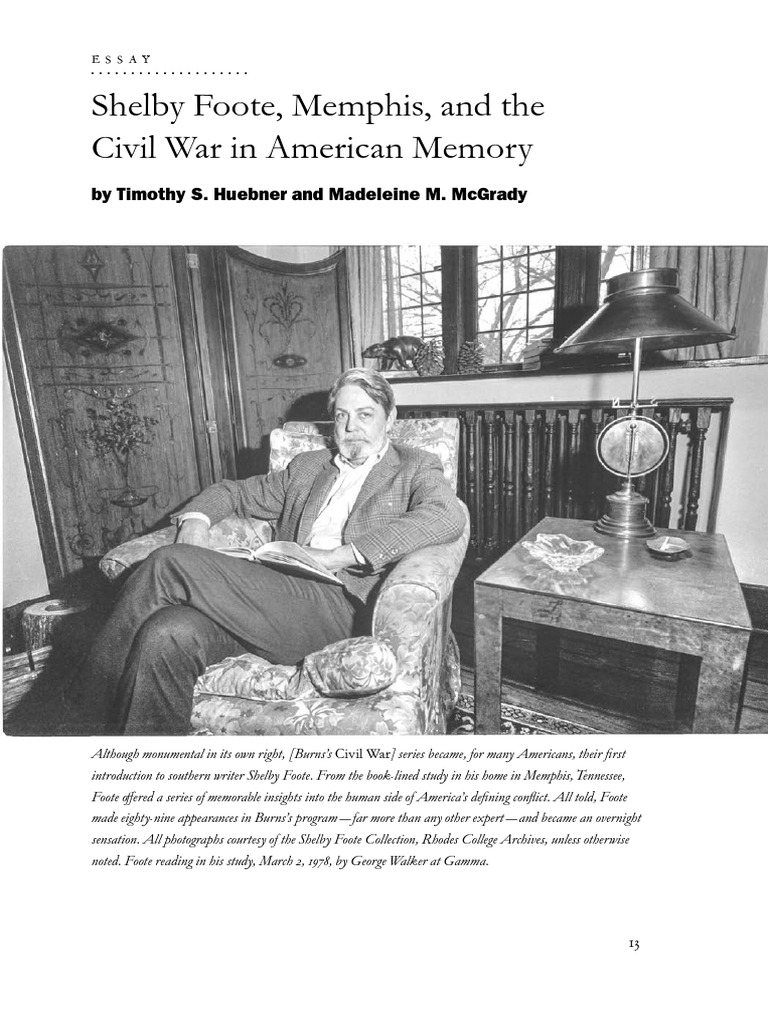 Shelby Foote and Civil War Memory | PDF