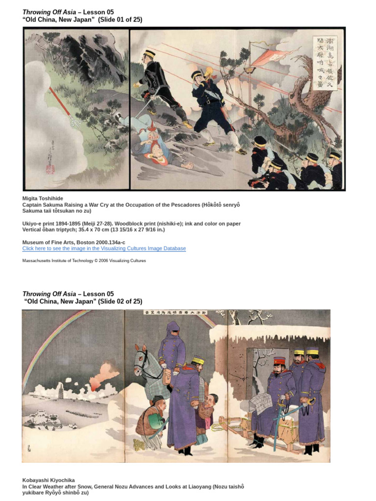 Gr10 Imp Asia L4 Sources First Sino Japanese War | PDF | Ukiyo E | Woodcuts