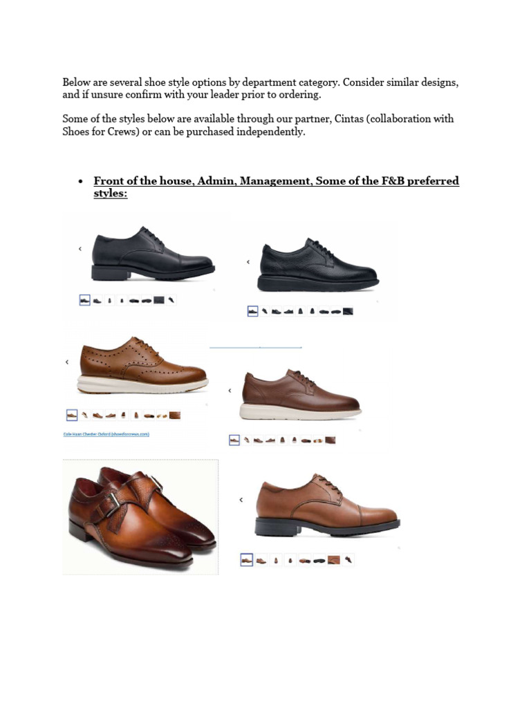 Shoe Style Recomendations | PDF