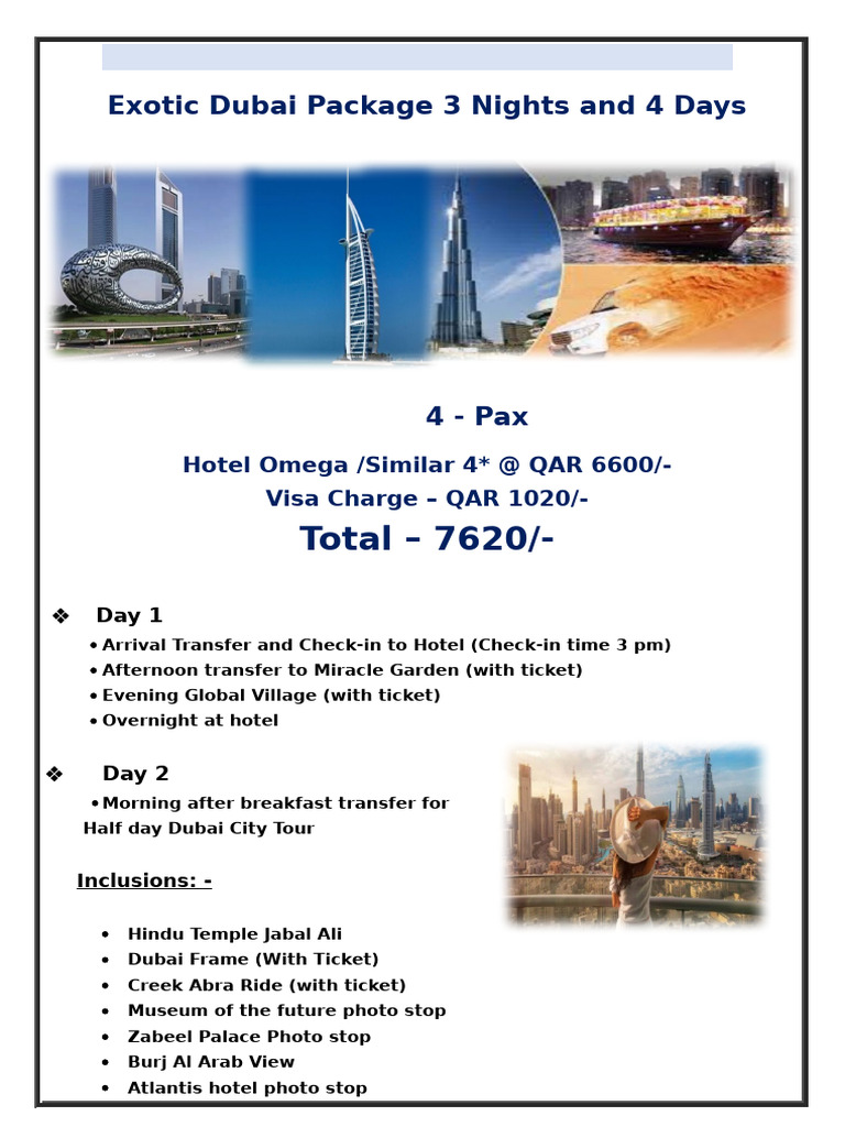 Dubai 3-Night Luxury Package Guide | PDF | Dubai