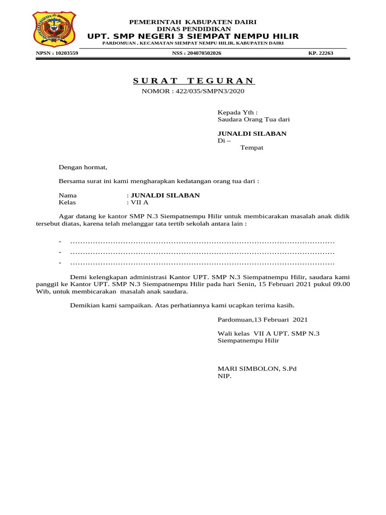 Surat Teguran | PDF