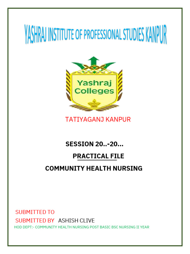 Community Health Nursing Front Page PDF | PDF