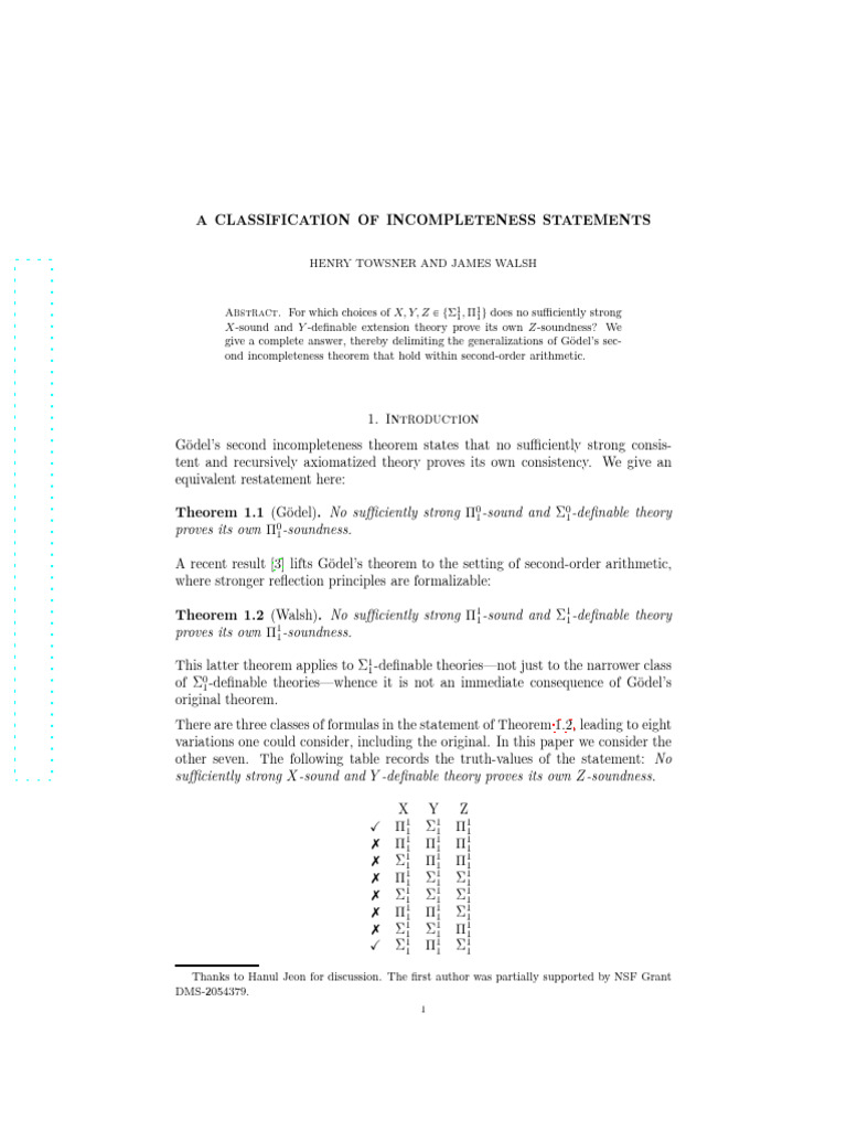Classification of Incompleteness Theorems | PDF | Theorem ...