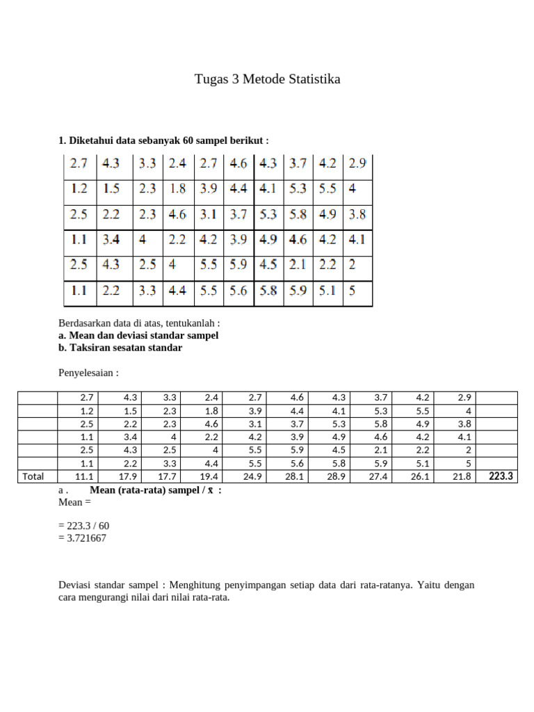 Tugas 3 Metode Statistika | PDF