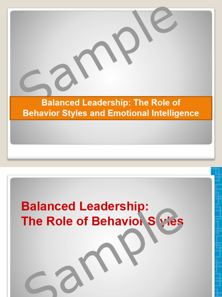 Behavior Styles in Leadership Training | PDF | Emotional Intelligence ...