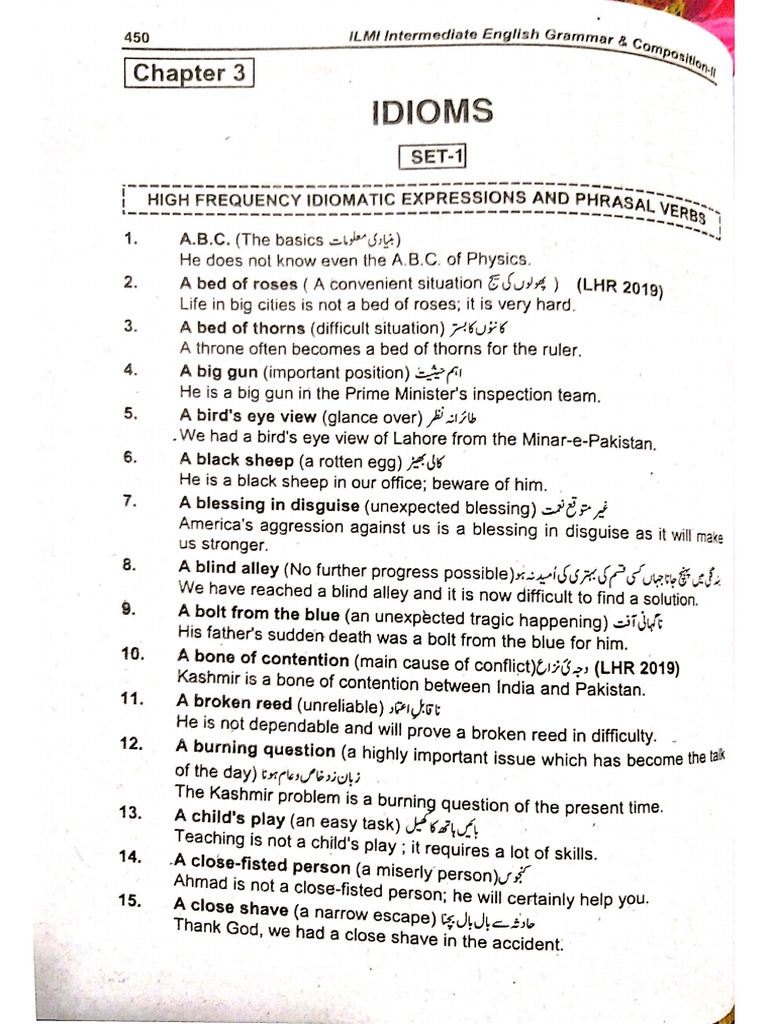 Important Idioms | PDF