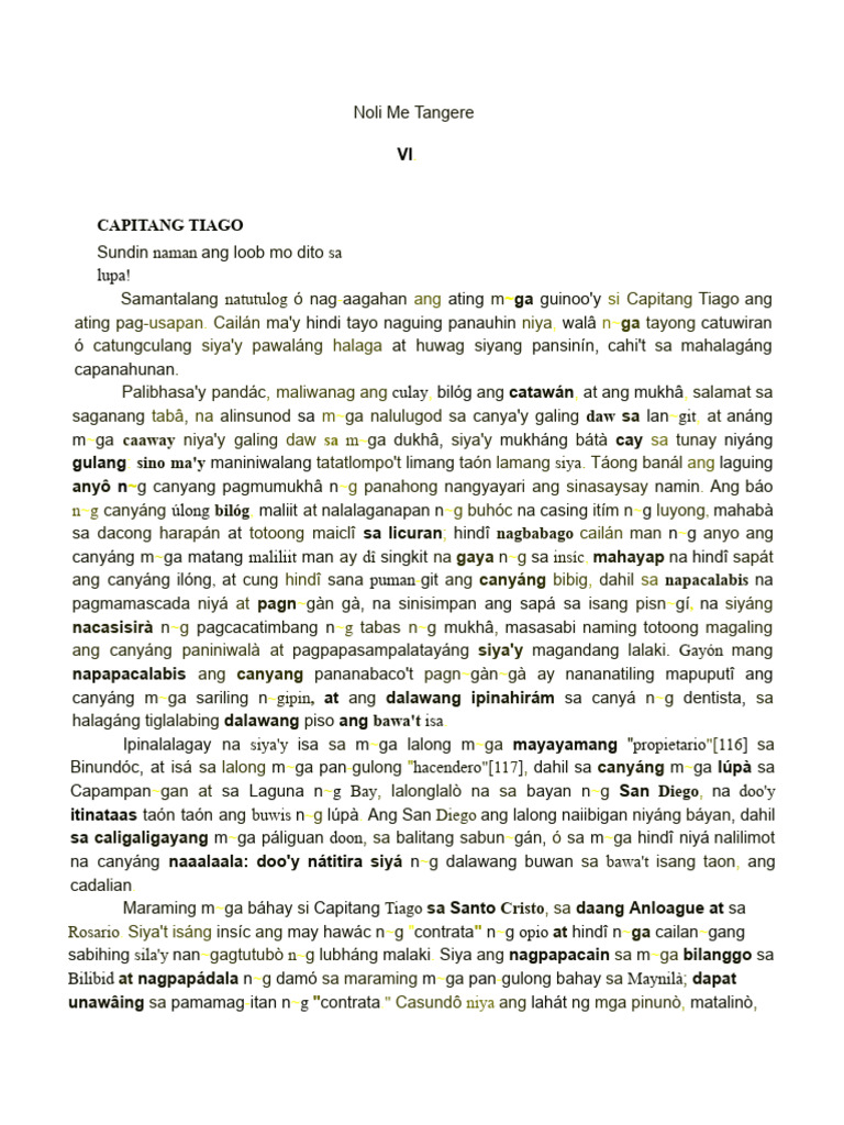 Noli Me Tangere - Kab 6 - Capitang Tiago | PDF