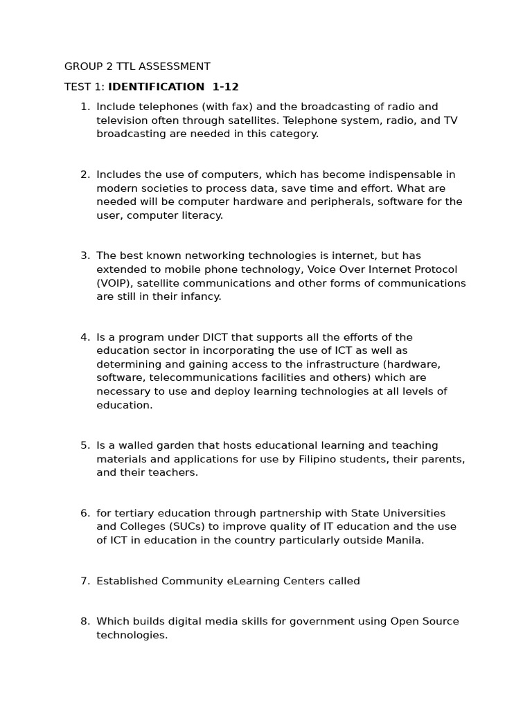 Identification 1-12 | PDF