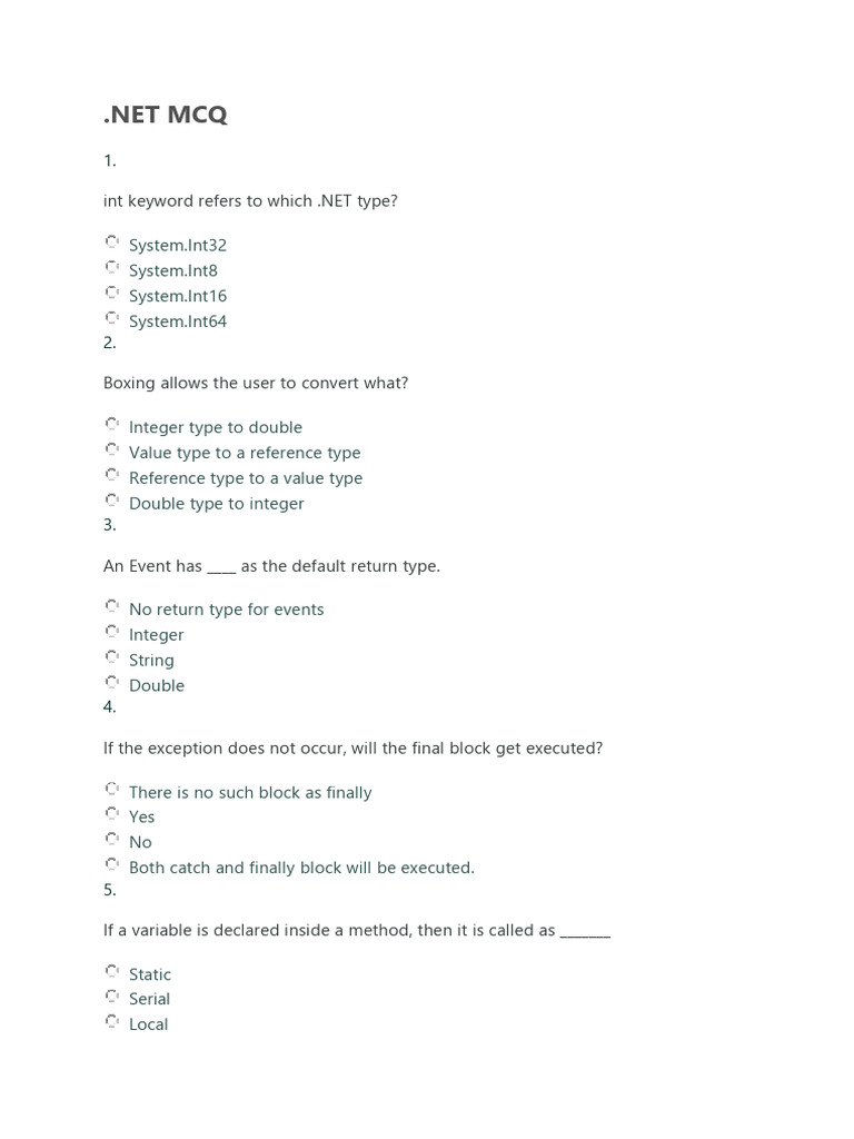 Dot Net Interview | PDF | Class (Computer Programming) | Method (Computer Programming)