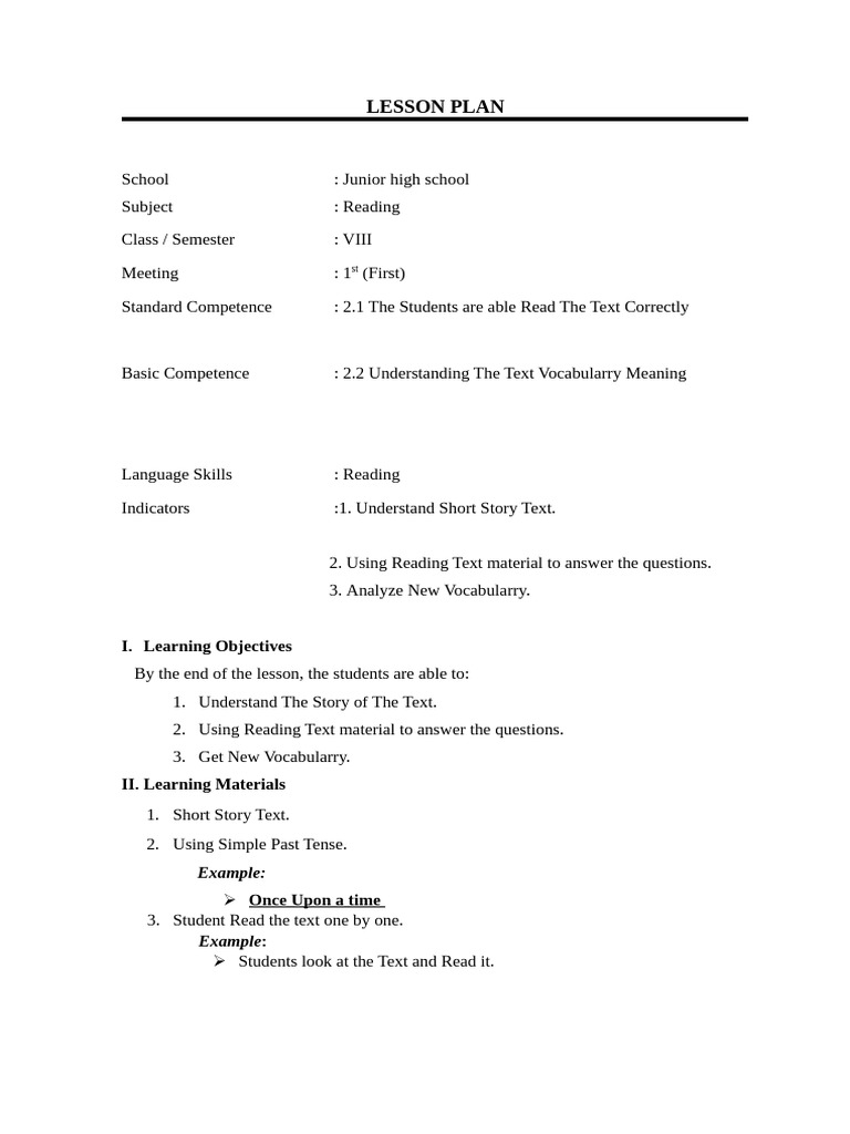 Lesson Plan | PDF | Vocabulary | Teachers