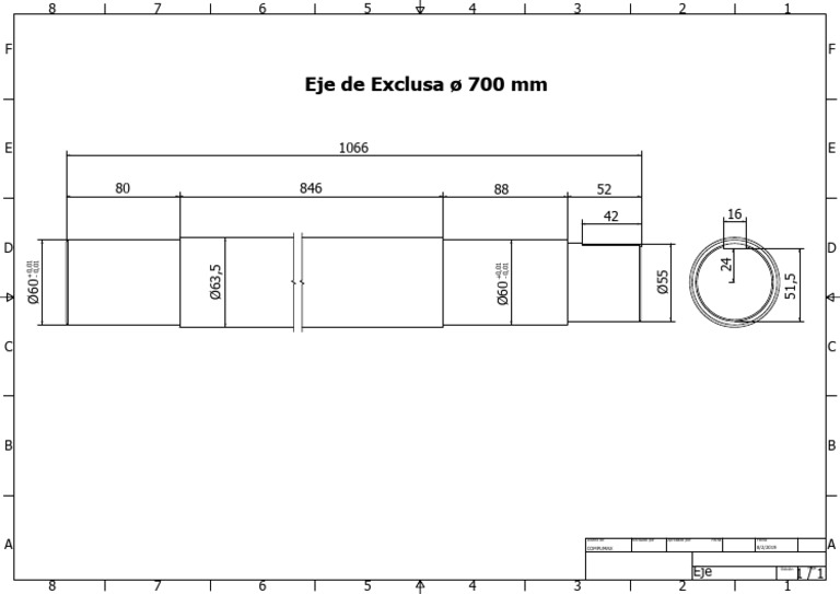 Eje de Exclusa 700 MM: Compumax 8/2/2019 | PDF