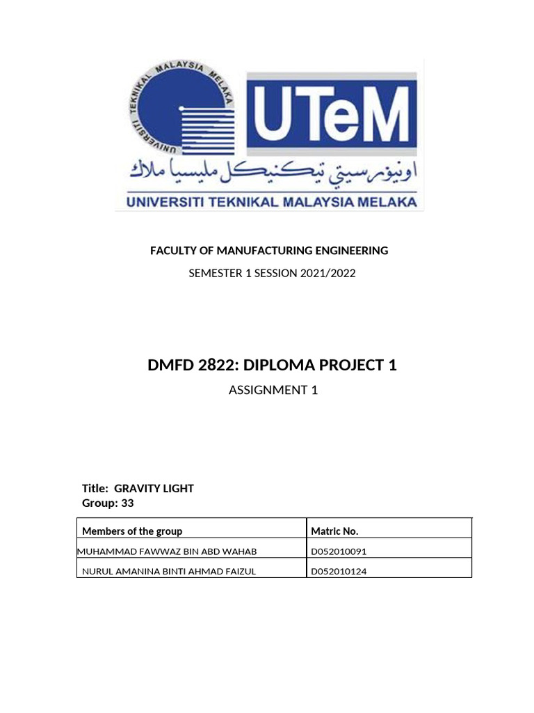 Report Assignment 1 Project Diploma | PDF | Solar Power | Lighting