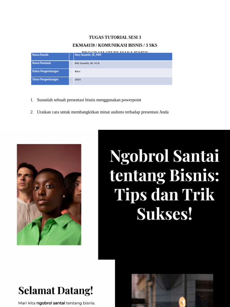TT3 Zaenal Abidin Komunikasi Bisnis 052355073 | PDF