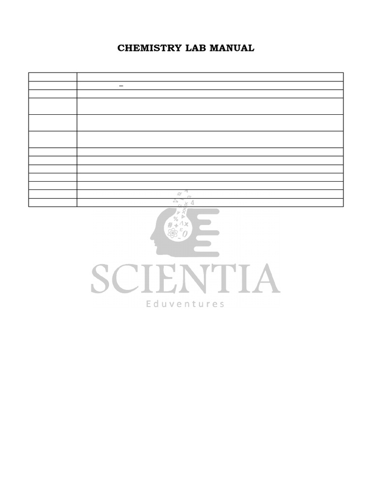 Chem .Manual | PDF | Chemistry | Chemical Bond