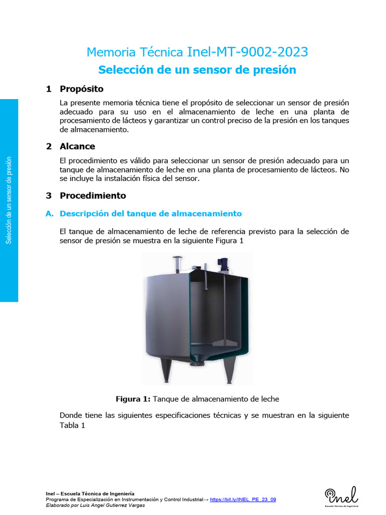 Memoria Técnica: Inel-MT-9002-2023 | PDF | Sensor | Medición
