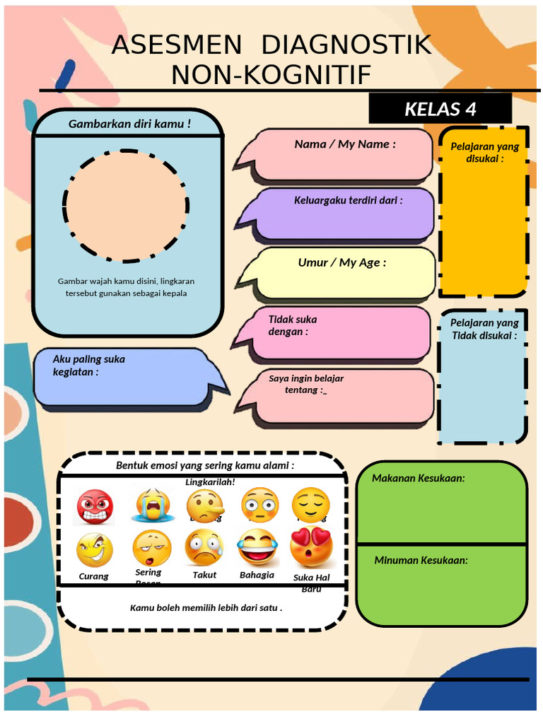 Asesmen Diagnostik Non Kognitif Color | PDF