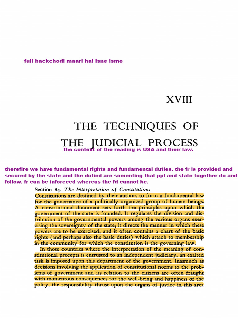 The Techniqes of Judicial Process | PDF | Statutory Interpretation | Contract Clause