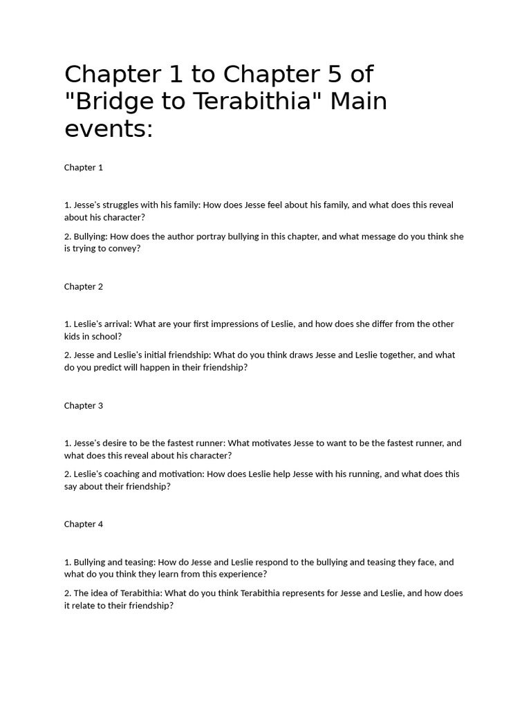 Chapter 5: Creating Terabithia | PDF