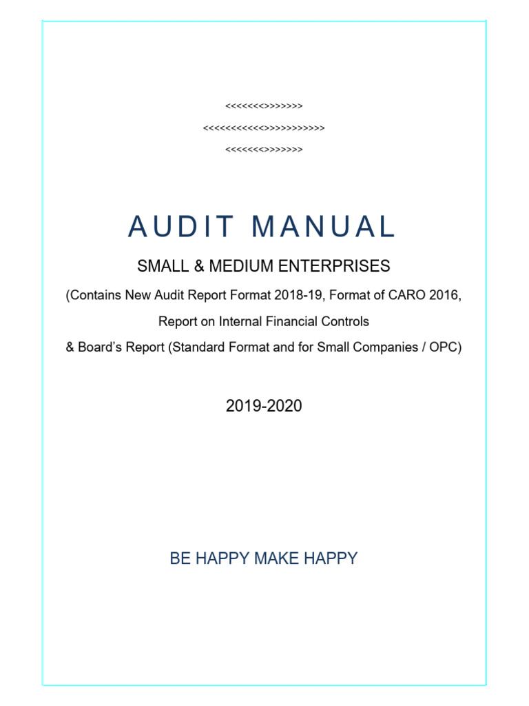 SME Audit Manual 2019-2020 | PDF | Lease | Financial Statement