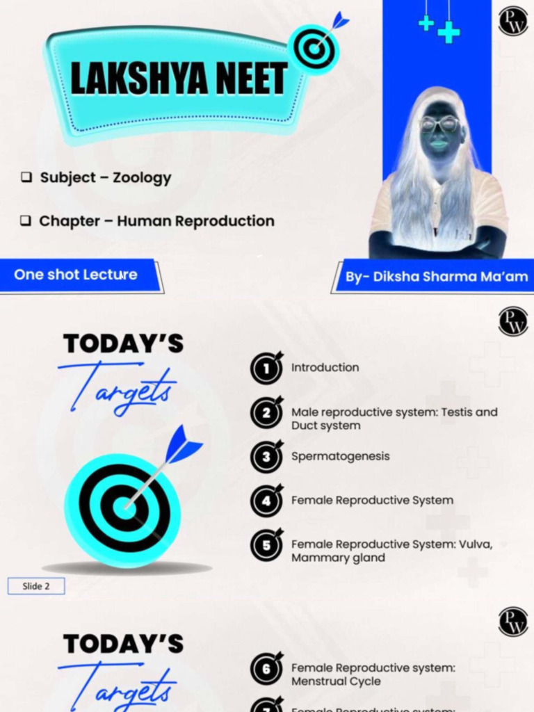 Human Reproduction (One Shot) - Class Notes - Lakshya NEET YT | PDF