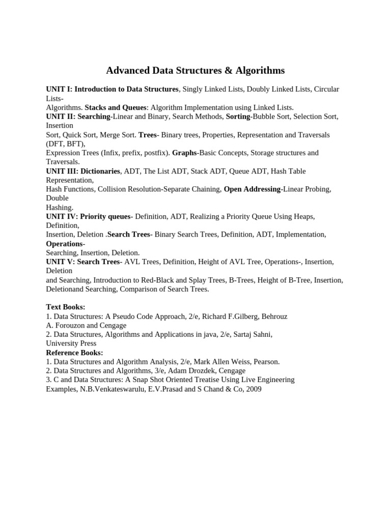 Advanced Data Structures & Algorithms Guide | PDF | Applied Mathematics ...