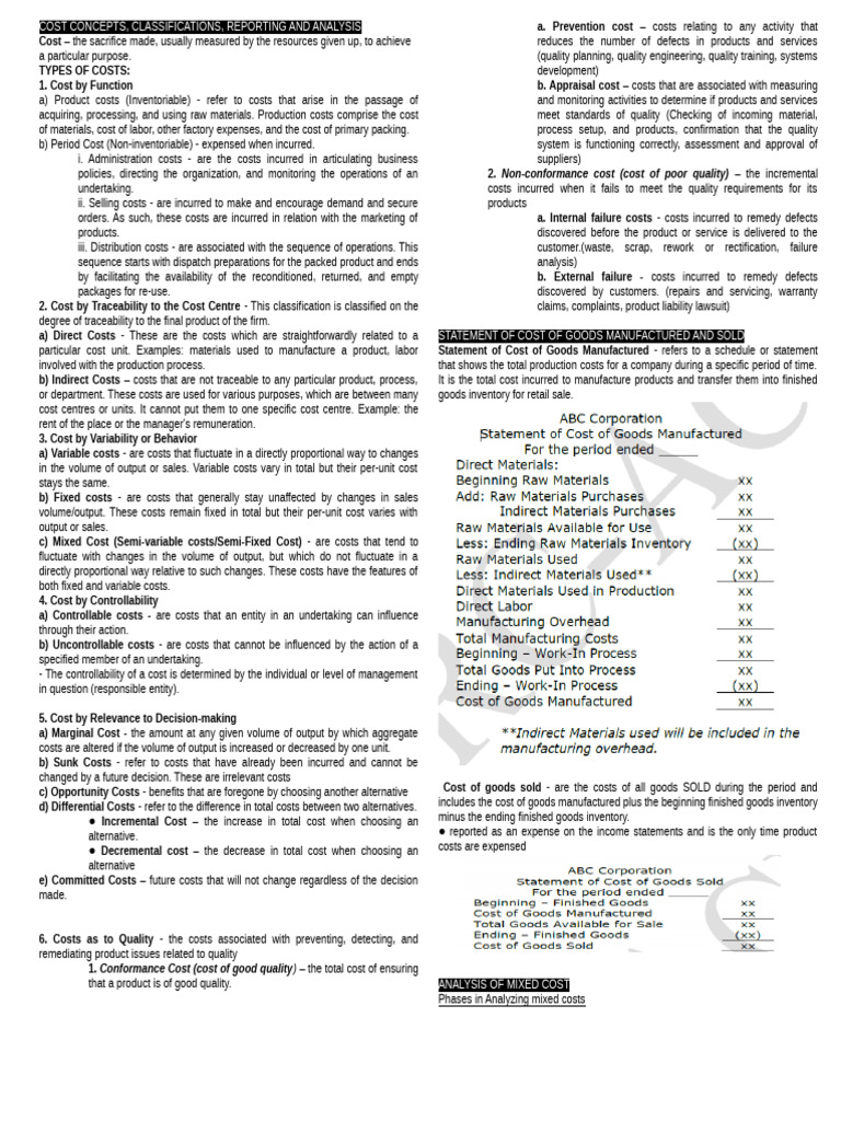 2nd Handout | PDF | Coefficient Of Determination | Cost Of Goods Sold
