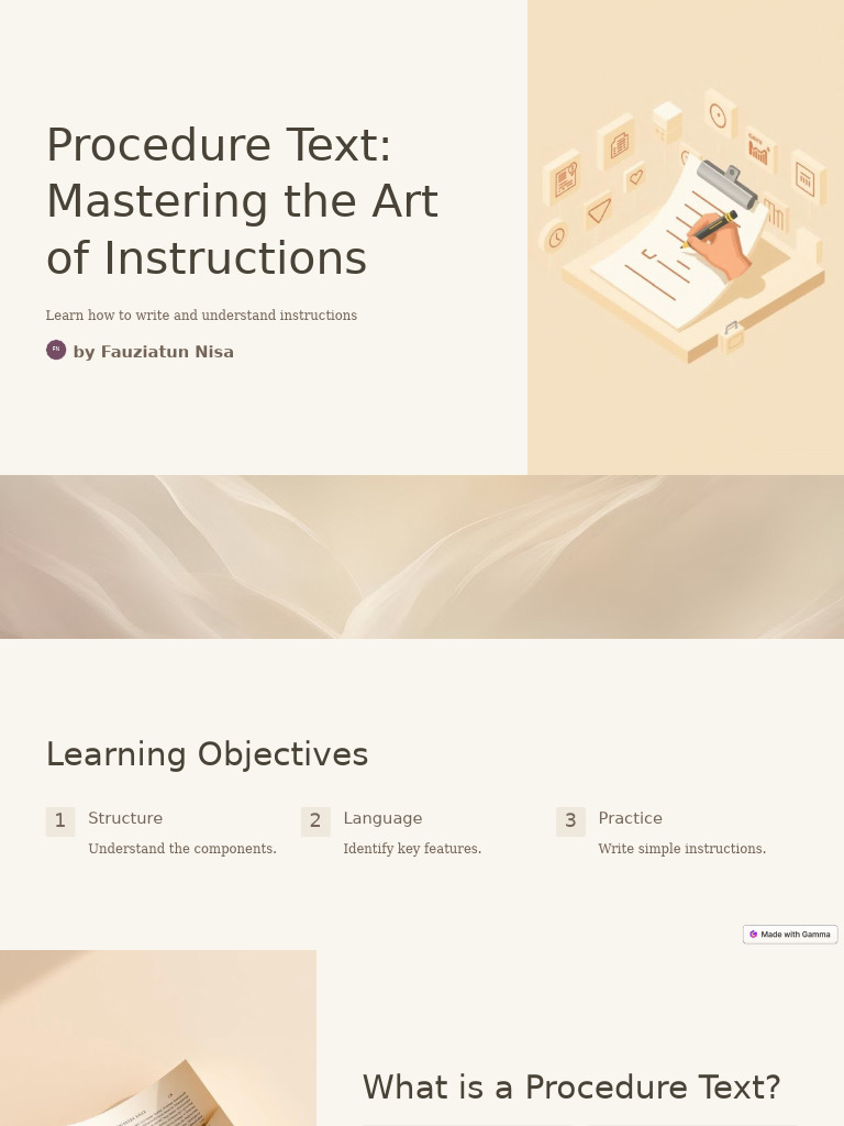 Procedure Text Mastering The Art of Instructions | PDF