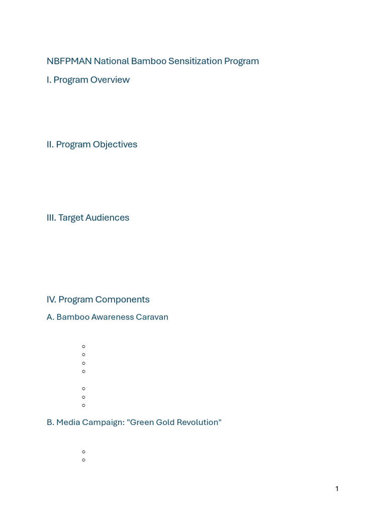 NBFPMAN National Bamboo Sensitization Program | PDF | Social Media | Popular Culture & Media Studies