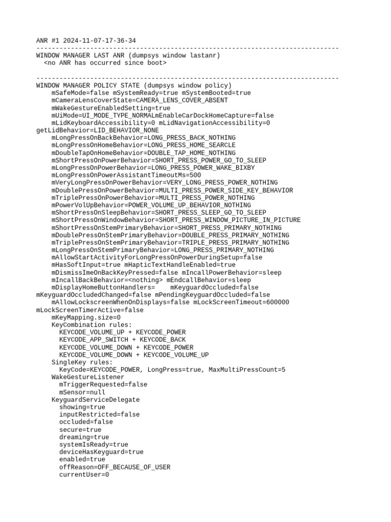 Dumpsys ANR WindowManager | PDF | Operating System Families | Embedded Linux