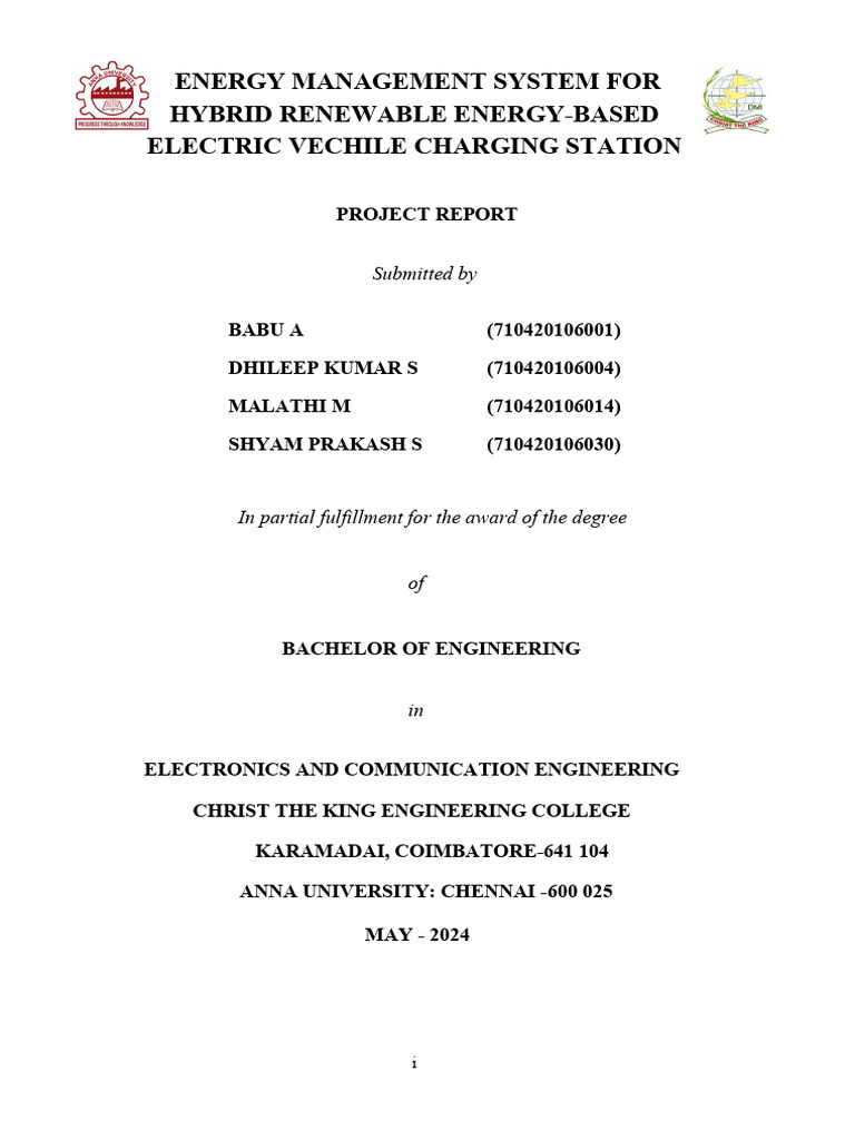 Malathi Project | PDF | Solar Panel | Rechargeable Battery