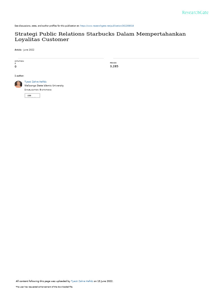 Strategi PR Starbucks untuk Loyalitas Pelanggan | PDF