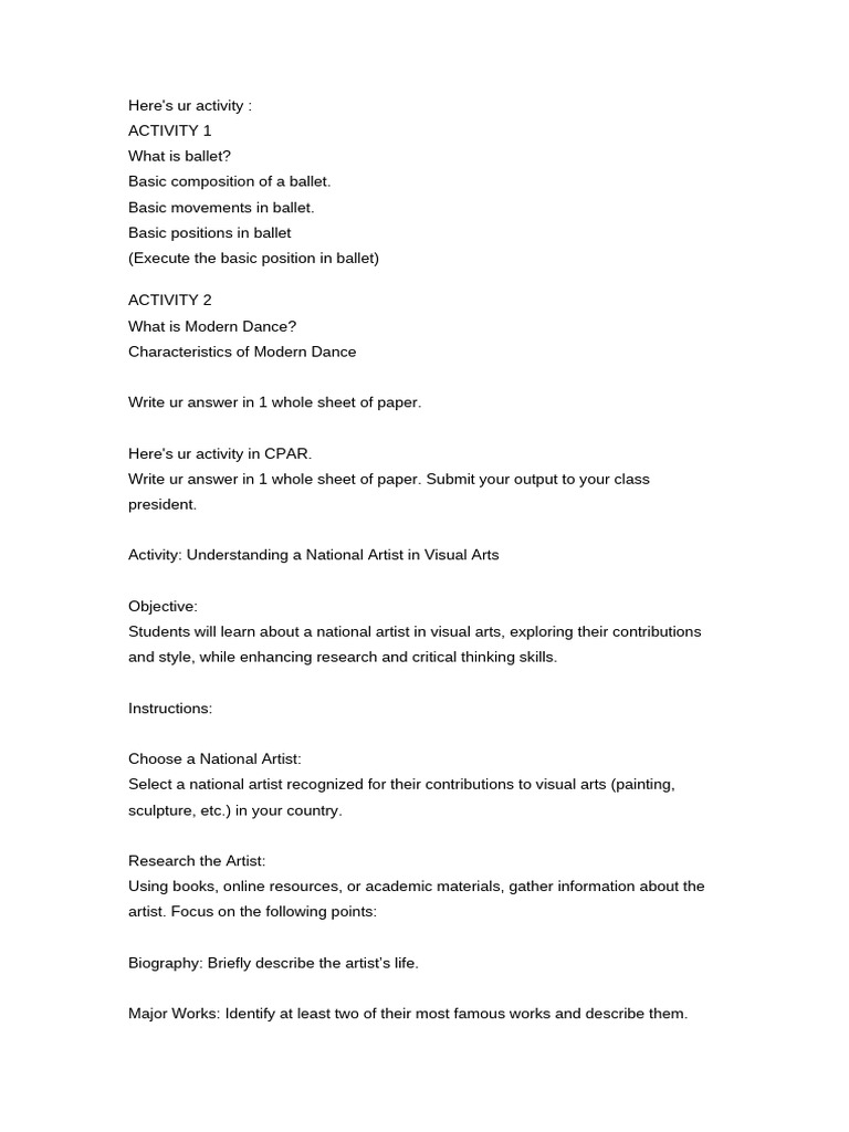 Activity Sa Cpar-Pe | PDF