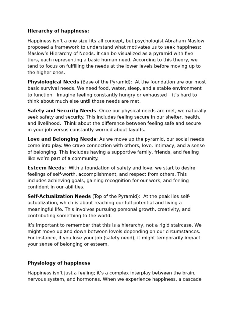 Art Of Being Happy Pdf Psychology Psychological Concepts