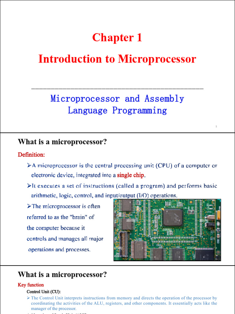 CH 1 | PDF | Central Processing Unit | Microprocessor